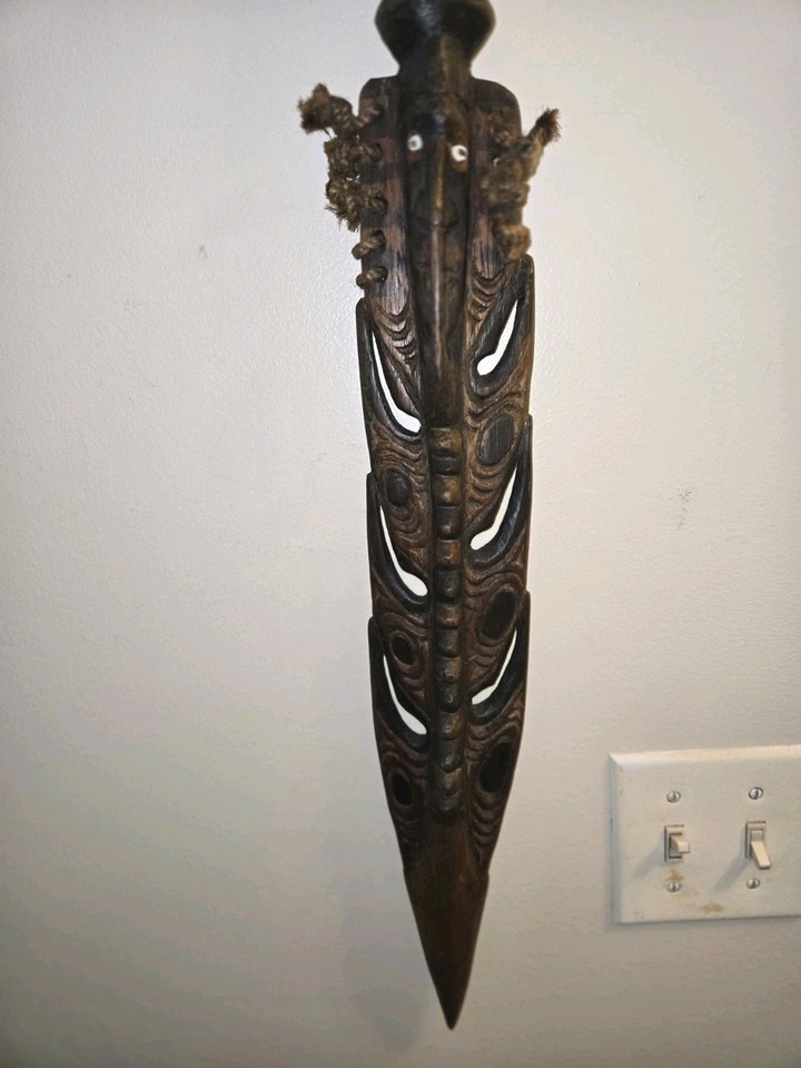 Papua New Guinea Carved Dagger Two Headed 39" Tall | eBay