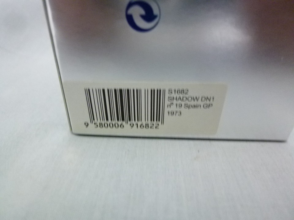 Spark 1:43 F1 Shadow DN1 #19 Jackie Oliver Spain GP 1973 S1682 Diecast ...