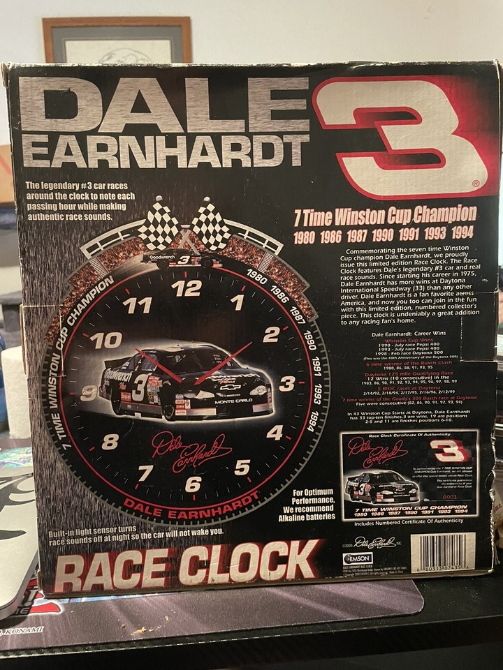 Dale Earnhardt Wall Clock with Race Sounds NASCAR VTG 2000 | eBay
