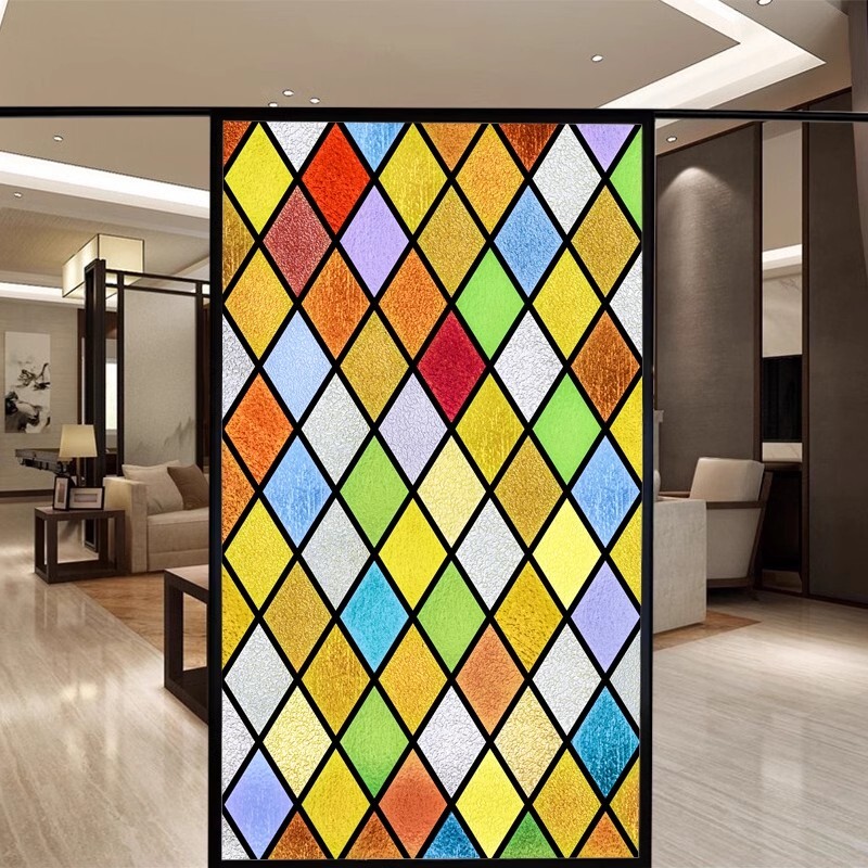 Retro Static Cling Privacy Translucent Window Film Frosted Stained ...