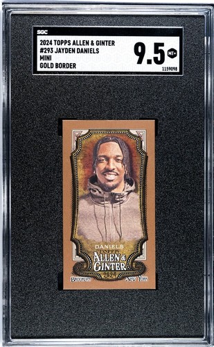 Jayden Daniels Allen & Ginter GOLD Border Mini Card | eBay