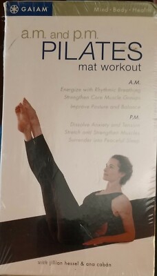 GAIAM A.M. and P.M. Pilates Mat Workout VHS 2002 Jilian Hessel and Ana ...