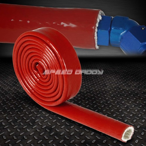 3/8" 10MM FIRE SLEEVE HOSE RED SILICONE INSULATION BRAIDED FIBERGLASS ...