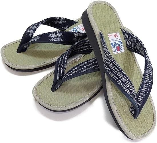 JAPANESE Men's Kimono Zori Igusa Tatami Geta Setta Sandals Handcraft M ...