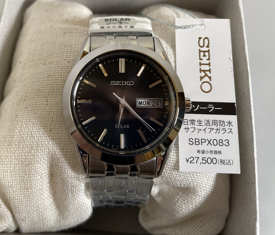Seiko SPIRIT SBPX083 Black Dial Stainless Steel Solar Men Watch in BOX ...