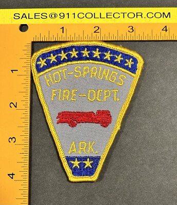 ARKANSAS AR VINTAGE HOT-SPRINGS FIRE DEPT PATCH GARLAND COUNTY ...