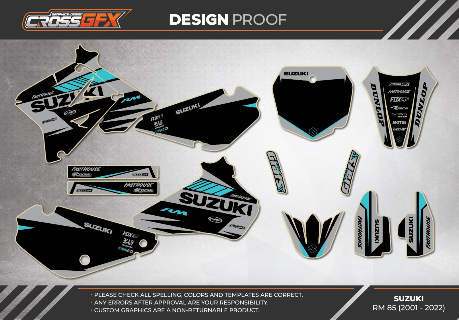 2001 - 2021 SUZUKI RM 85 GRAPHICS 2019 2018 2017 2016 2015 2014 2013 ...