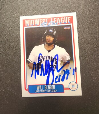 Will Benson Signed 2019 Midwest League All Star Team Card Cleveland ...