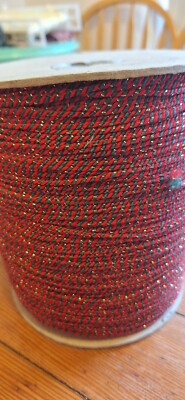 vtg 1999 metallic cotton twisted Strands Red/green/gold 1/16" cord Sold ...