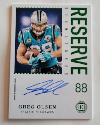 2020 Panini Reserve Signatures Emerald Encased Greg Olsen Panthers AUTO ...