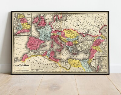 1875 Map of the Roman Empire - Wall Art Work Poster Print Decor Ancient ...
