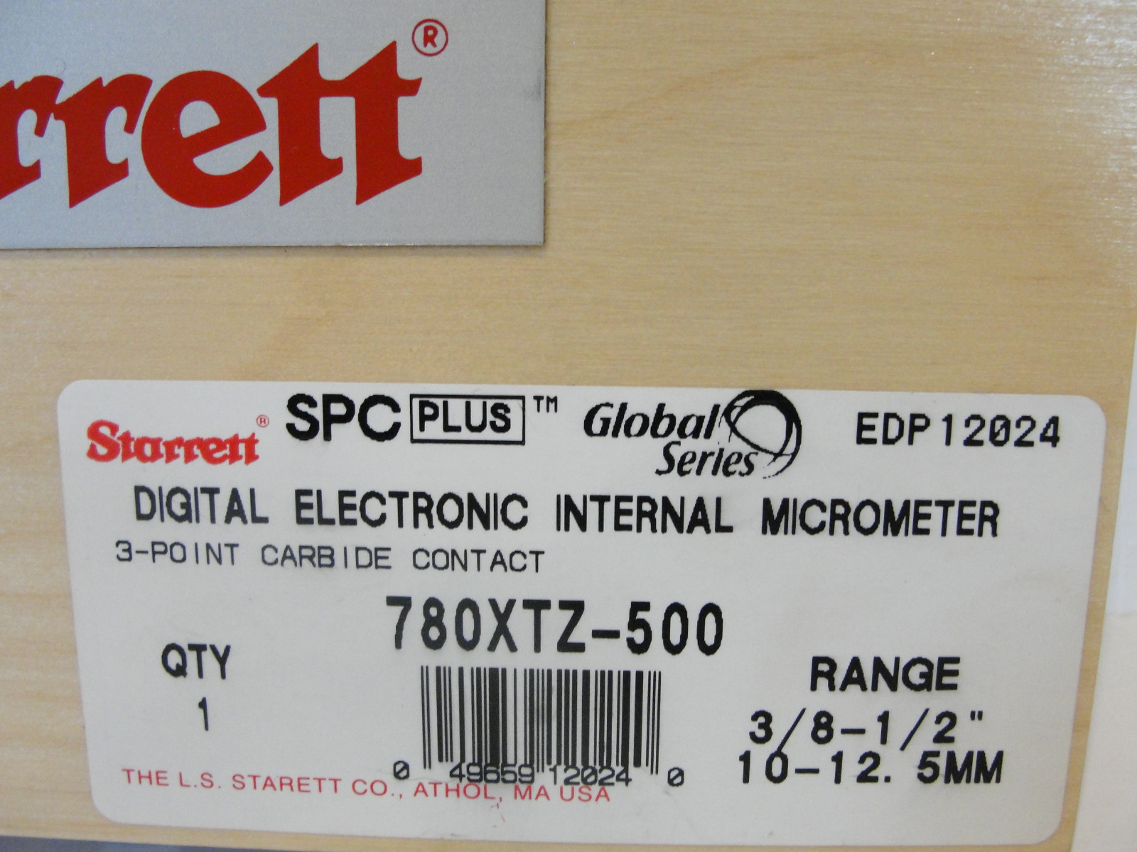 Starrett 780XTZ-500 Digital Internal Micrometer 3/8-1/2"/10-12.5mm 3 Pt ...