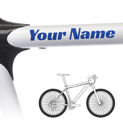 2 x Custom Bike Name Stickers For Cycle Frame - Race Style | eBay