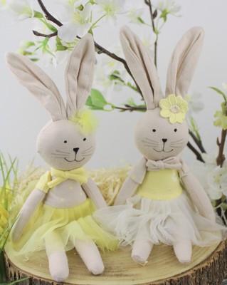 GISELA GRAHAM EASTER FABRIC BUNNY GIRL IN TULLE SKIRT DECORATION | eBay