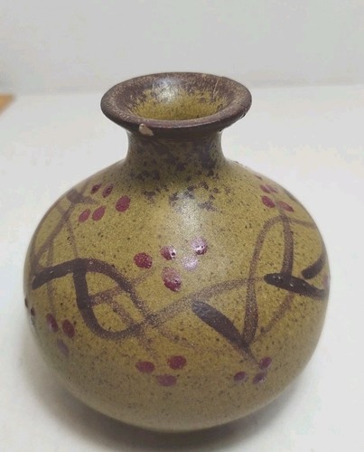 Studio Pottery Vase Weed Pot Stoneware Miniature 3.5" Ebba Rapp **READ ...