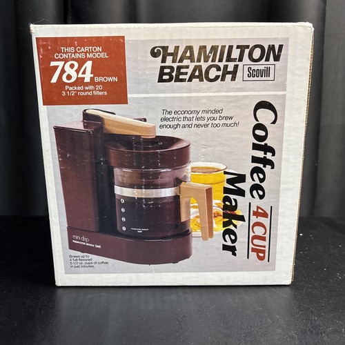 Vintage Hamilton Beach Mini-Drip Coffee Maker Pot 4 Cup Brown 784 Box ...
