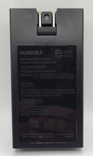 Duracell NiMH CLASS 2 Battery Charger AA/AAA Model CEF27NA3 Batteries ...