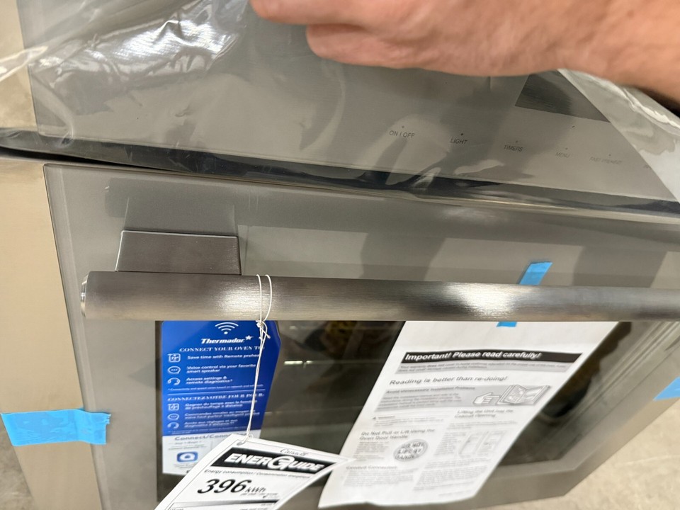 Thermador ME301WS - Masterpiece 30" Gray Glass On Stainless Single Wall ...