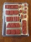 Stampin' Up FUN WITH SHAPES Set 13 Wood Mounted Rubber Stamps Lot ...