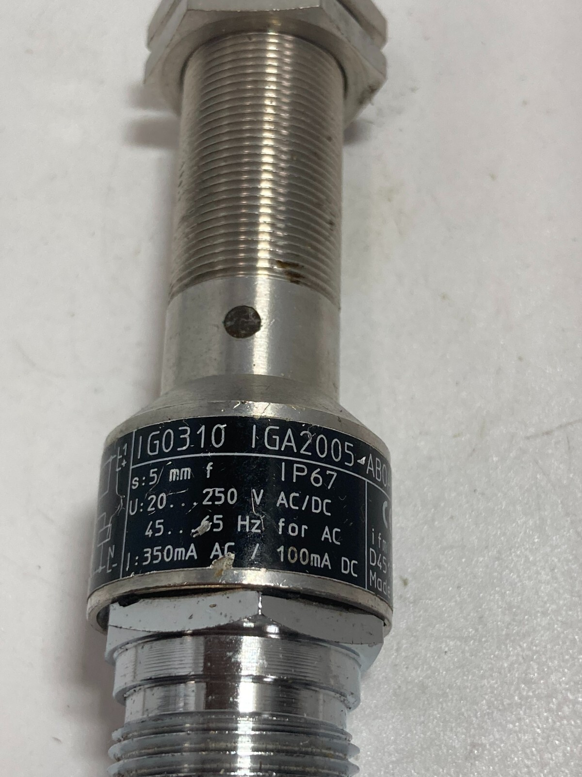 IFM IG0310 IGA2005 ABOA/SL/LS-300BL PROXIMITY SENSOR 20-250VAC/DC 45 ...