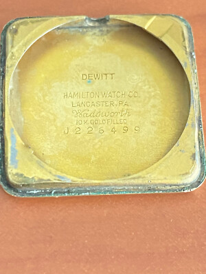VINTAGE HAMILTON DEWITT WRIST WATCH CASE BACK ONLY, 10K GOLD FILLED | eBay