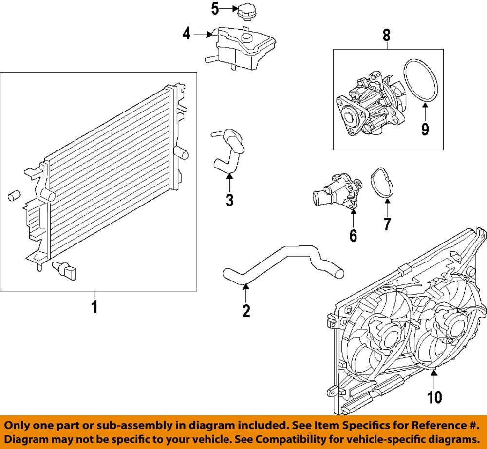 FORD OEM 06-23 EcoSport Cooling Radiator Components-Thermostat Gasket ...