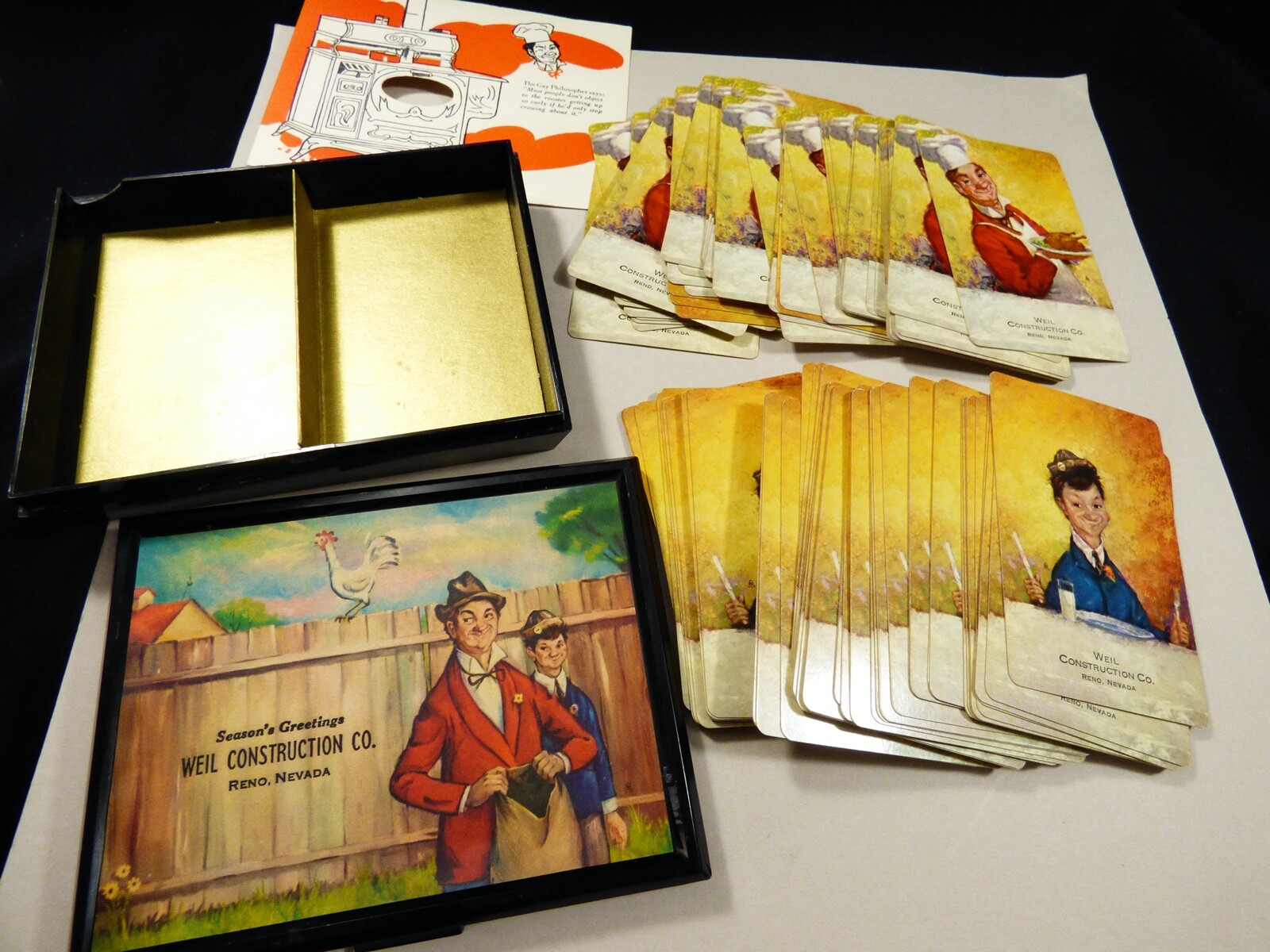 VTG Brown & Bigelow Remembrance Weil Construction Chef Cooking Playing ...