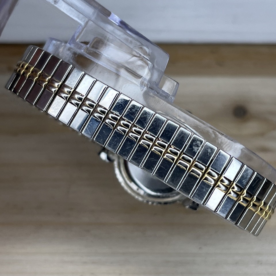 Victoria Rhein Women's Silver & Gold Toned Analog Watch Stretch Band ...