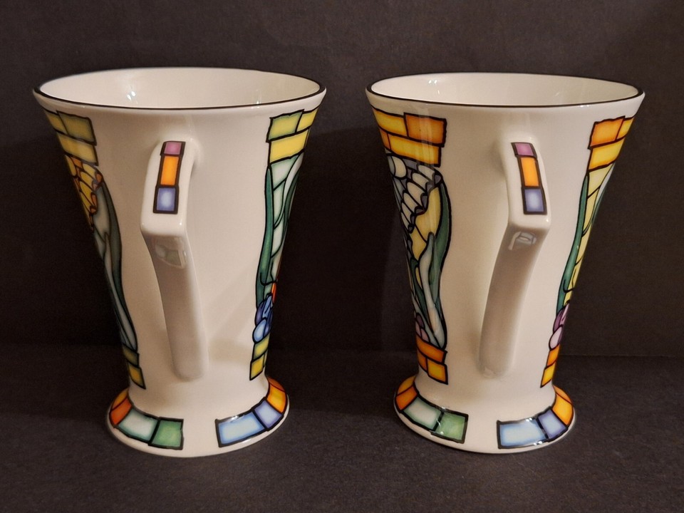 Staffordshire Tableware ANGEL WING Stained Glass Vintage Coffee Mugs ...