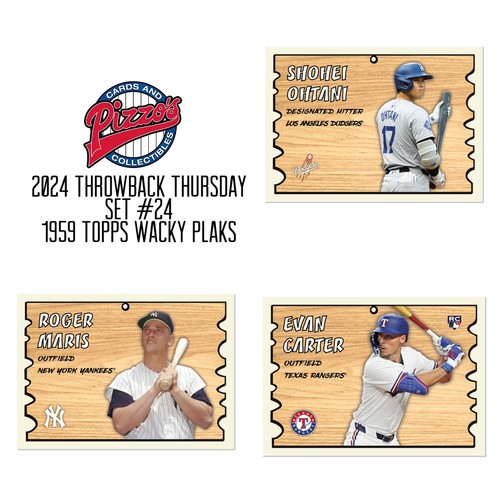 2024 Throwback Thursday Set #24 1959 Topps Wacky Plaks Ohtani Maris In ...