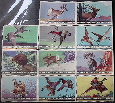 1938 Wildlife Federation Poster Stamp Collection - 16 Stamps | eBay