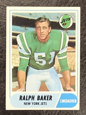 1968 Topps Football Ralph Baker #38 NM-MT - Sharp - New York Jets | eBay