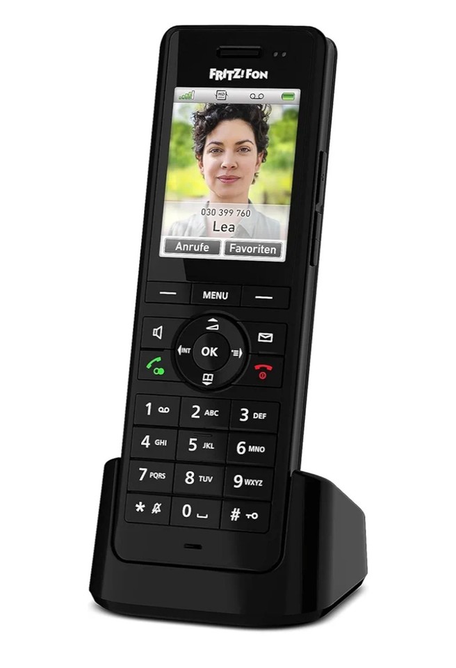 FRITZ!Fon X6 ☎ Schwarz mit Akku-Top, Ladestation, Netzteil, Anleitung ...