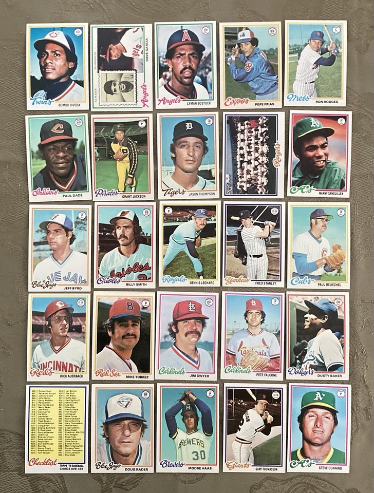 1978 Topps Baseball Cards High Grade Vending Lot of 100 NM-MT or Better ...