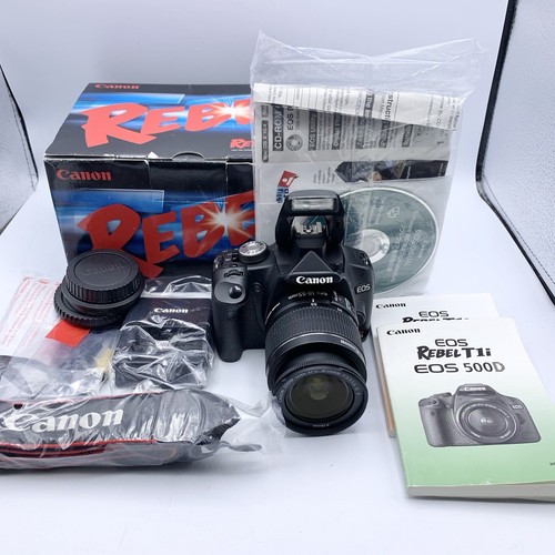 Canon EOS Rebel T1i 15.1MP Digital SLR Camera Bundle In Box W/18-55mm ...