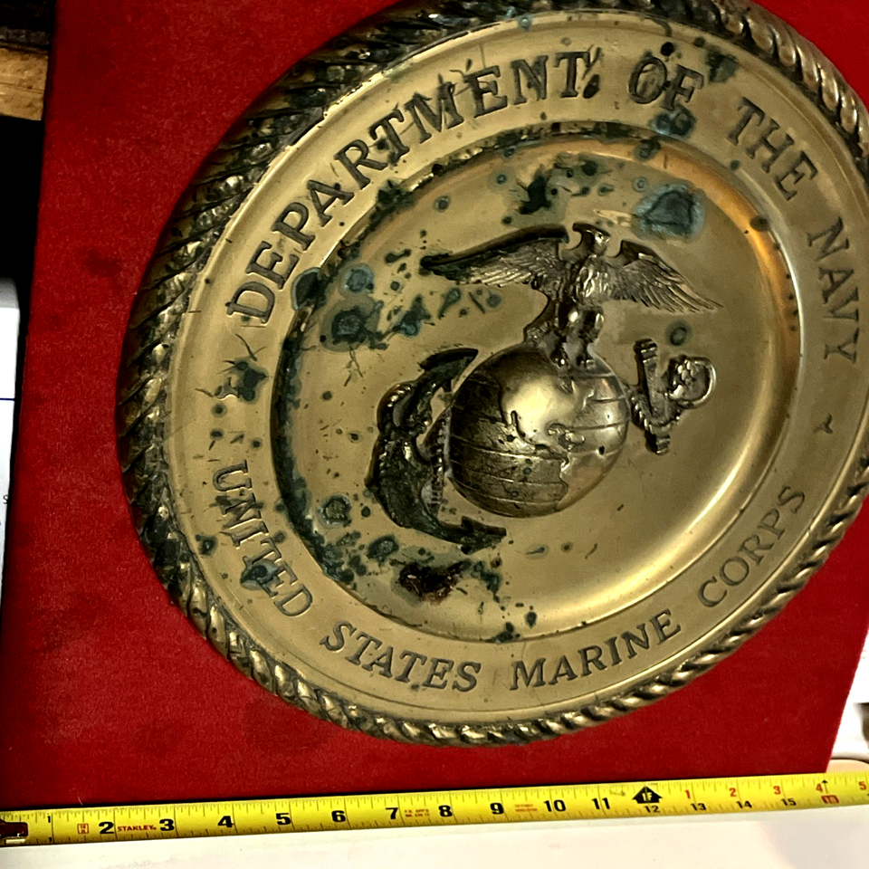WW2 United States Marine Corps Headquarters Plaque USMC Large Brass ...