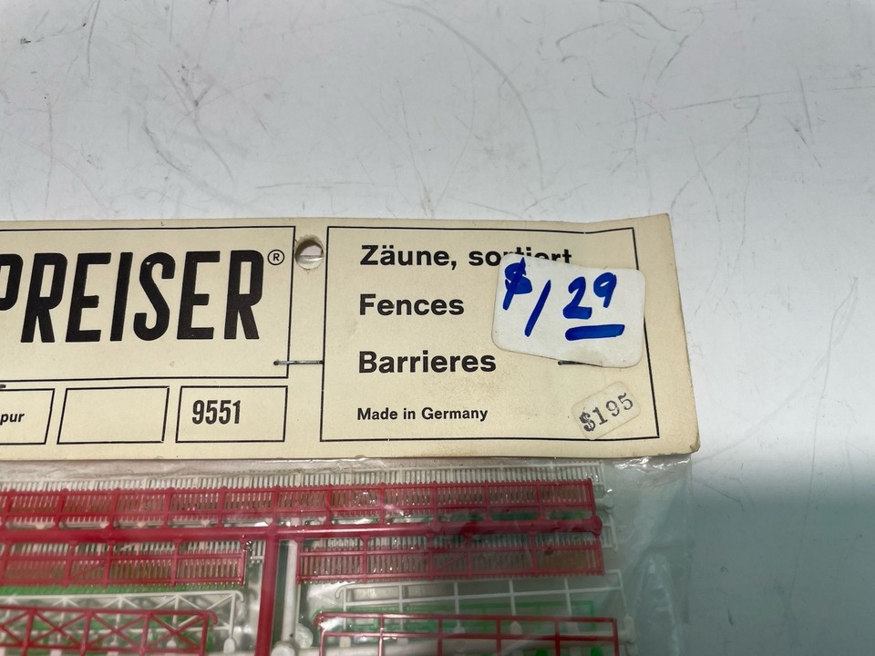 B4 Preiser N Scale Model Train Scenery Layout Accessory Fence Fences ...