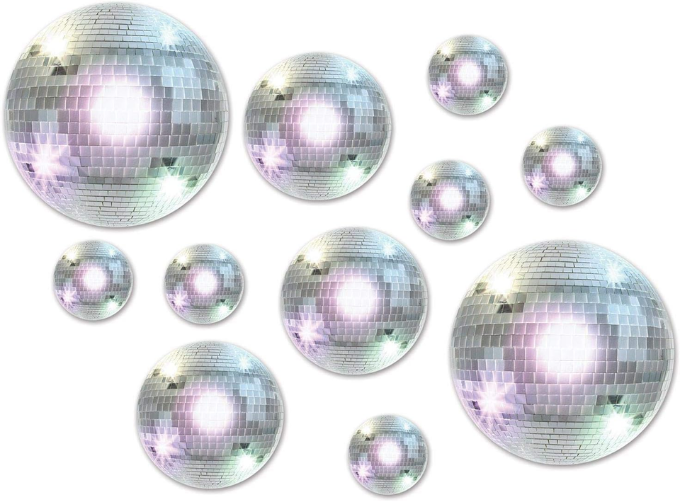 40-Piece Disco Ball Cutouts, 70S Themed Party Decorations, Groovy Dance ...