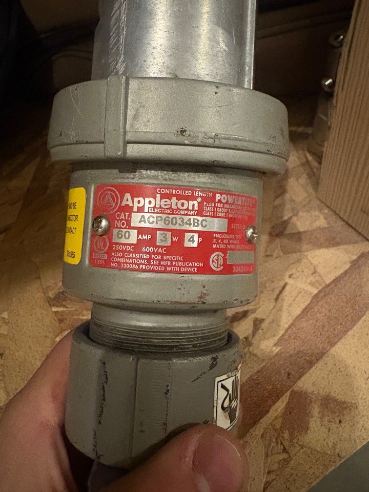 APPLETON ACP6034BC 3W-4P PLUG. 60 AMP | eBay