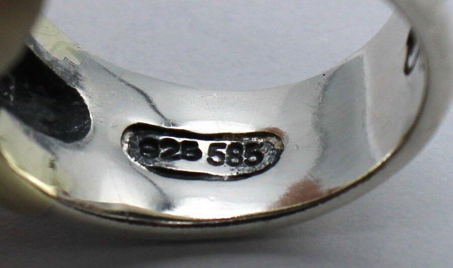 DAVID YURMAN STERLING SILVER 585 14K GOLD CABLE BAND RING SIZE 6 SIGNED ...