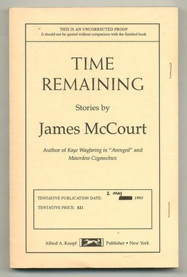 James McCOURT / Time Remaining Uncorrected Proof 1st 1993 | eBay