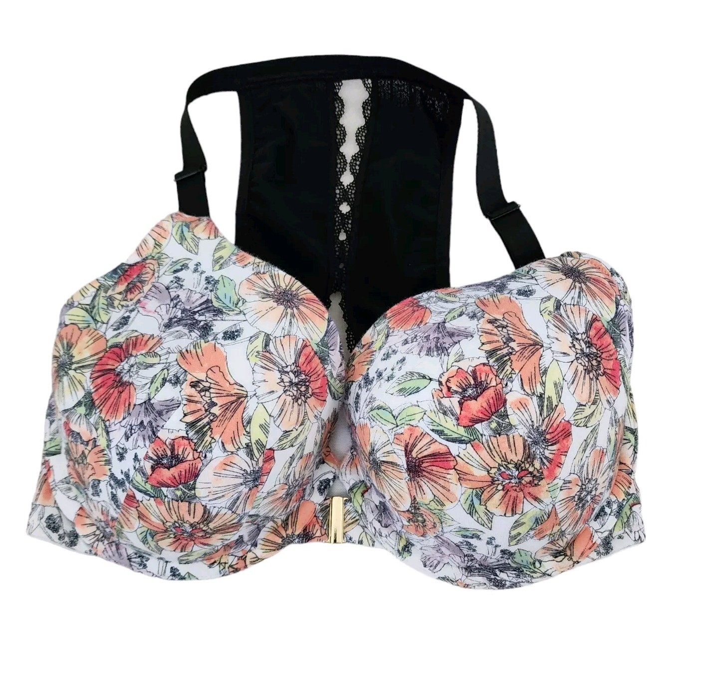 Cacique Lightly Lined Front Close Bra Size 36DDD Lace… - Gem