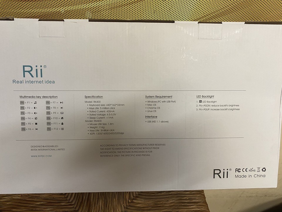 RK400 RGB Gaming Keyboard and Mouse Combo ,Wired Mechanical Feel 3-LED ...