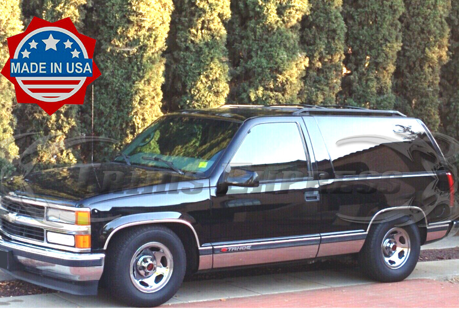 1995-1999 Chevy Tahoe 2Dr No Flare Rocker Panel Trim Stainless FL 8Pc 6 ...
