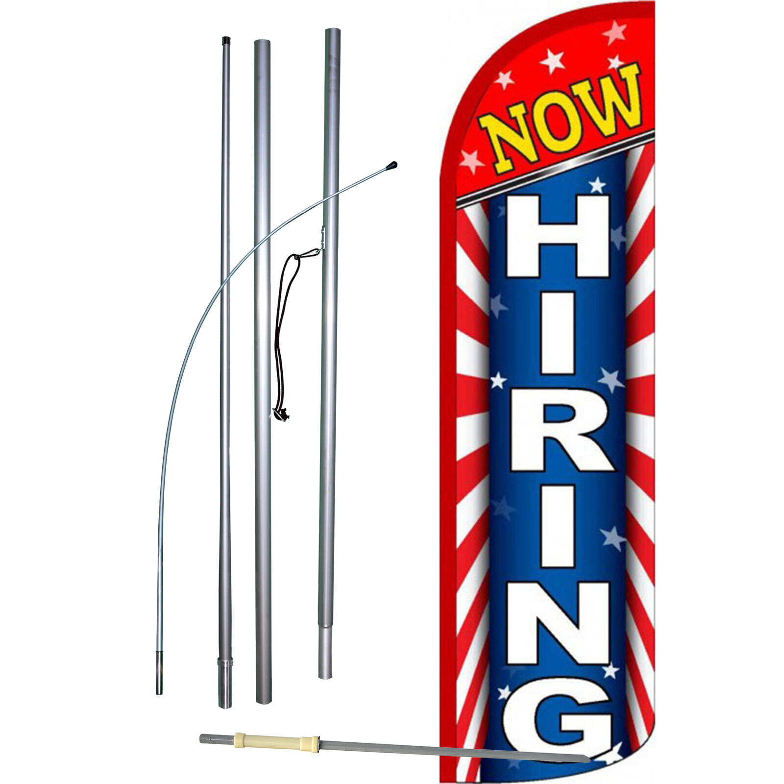 Hiring Flag with Flag Pole and Spike | eBay