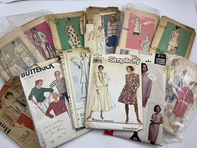 Vintage Simplicity Sewing Pattern Lot, Sizes 16-24, 33-34, Large ...