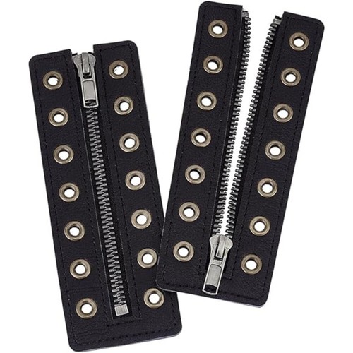 2pcs Leather Lace-in Boot Zipper Inserts Tieless Shoe Laces with Alloy ...