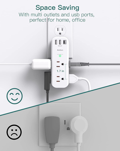 Surge Protector - Outlet Extender with Rotating and Multi Plug with 6 AC 3 USB P | eBay