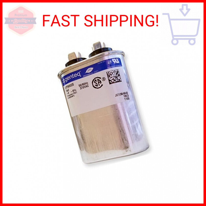 Quality USA BRAND Ge Genteq Capacitor Oval 10 UF MFD 370 Volt 97F9002 ...