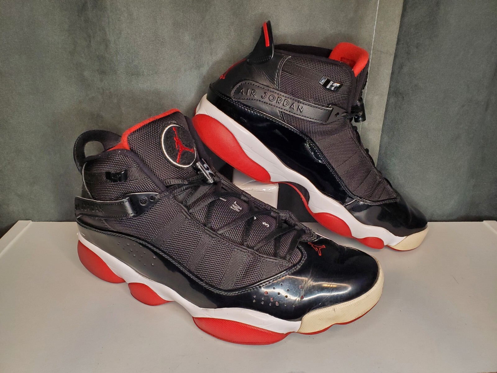 Nike Air Jordan 6 Rings 322992-062 Black Red Bred US Men's 12 | eBay